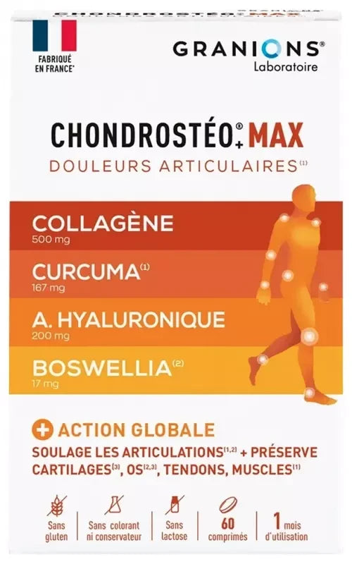Granions Chondrostéo+ Max 30 Jours 60 Comprimés – Paraplus