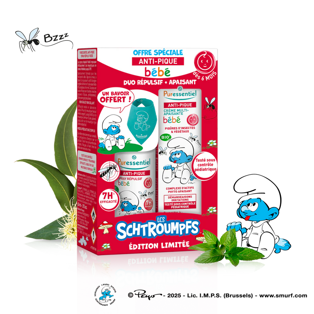 Puressentiel Coffret Les Schtroumpfs anti moustiques Duo Répulsif + Ap – Paraplus